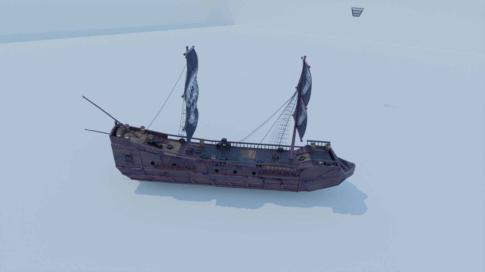 3D model Pirate Ship 3D model - Low-poly 3D model VR / AR / low-poly ...