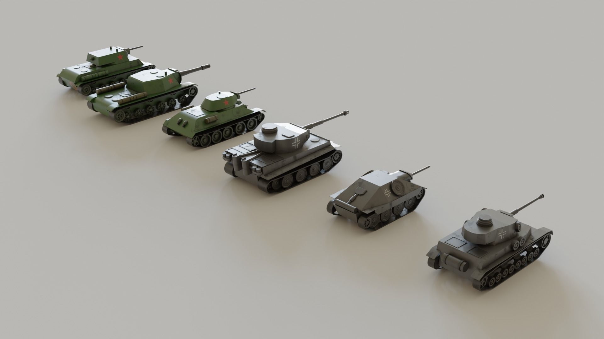 3D model Tanks Pack VR / AR / low-poly | CGTrader