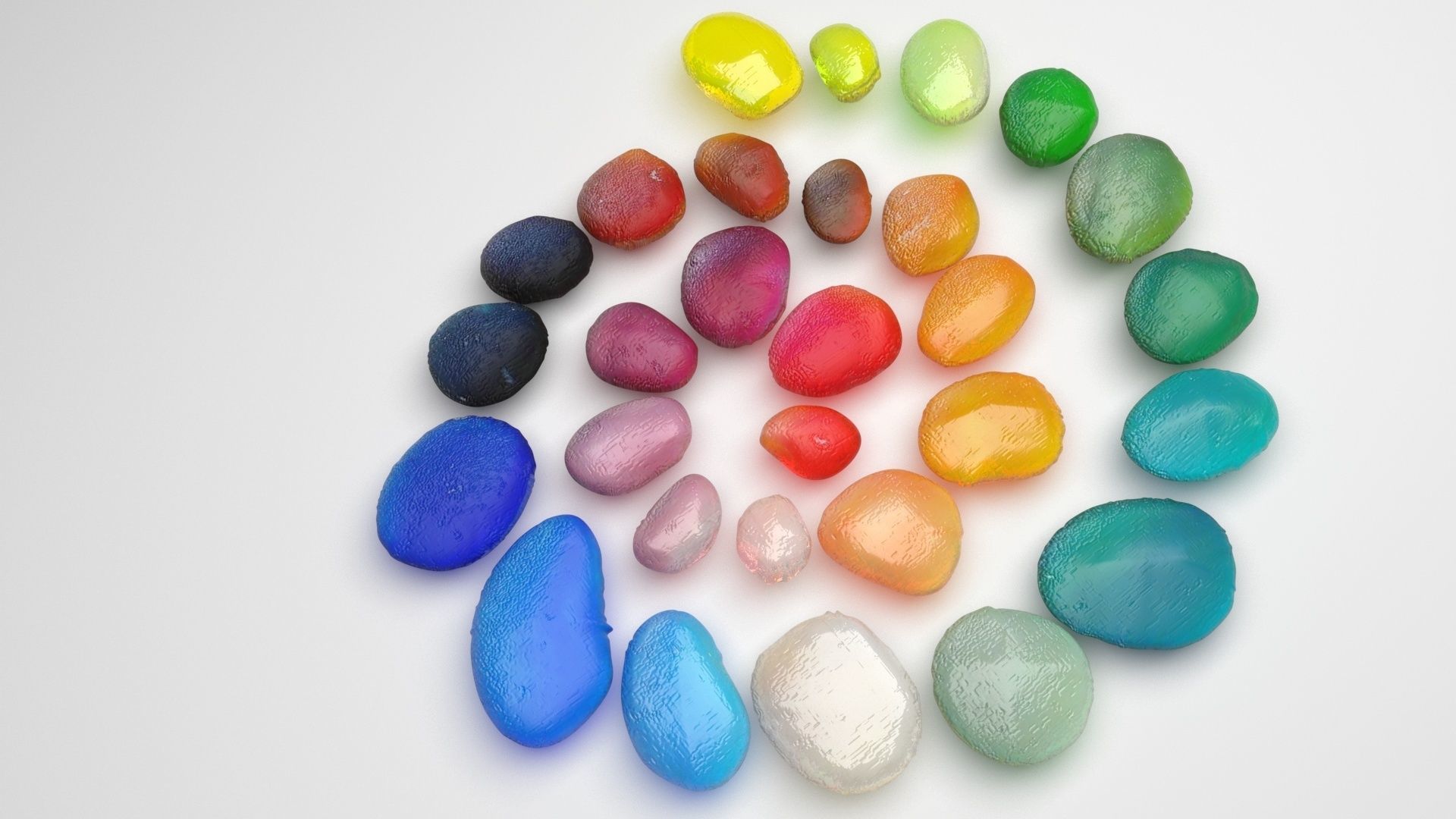 Colorful Transparent Stones 3D model | CGTrader