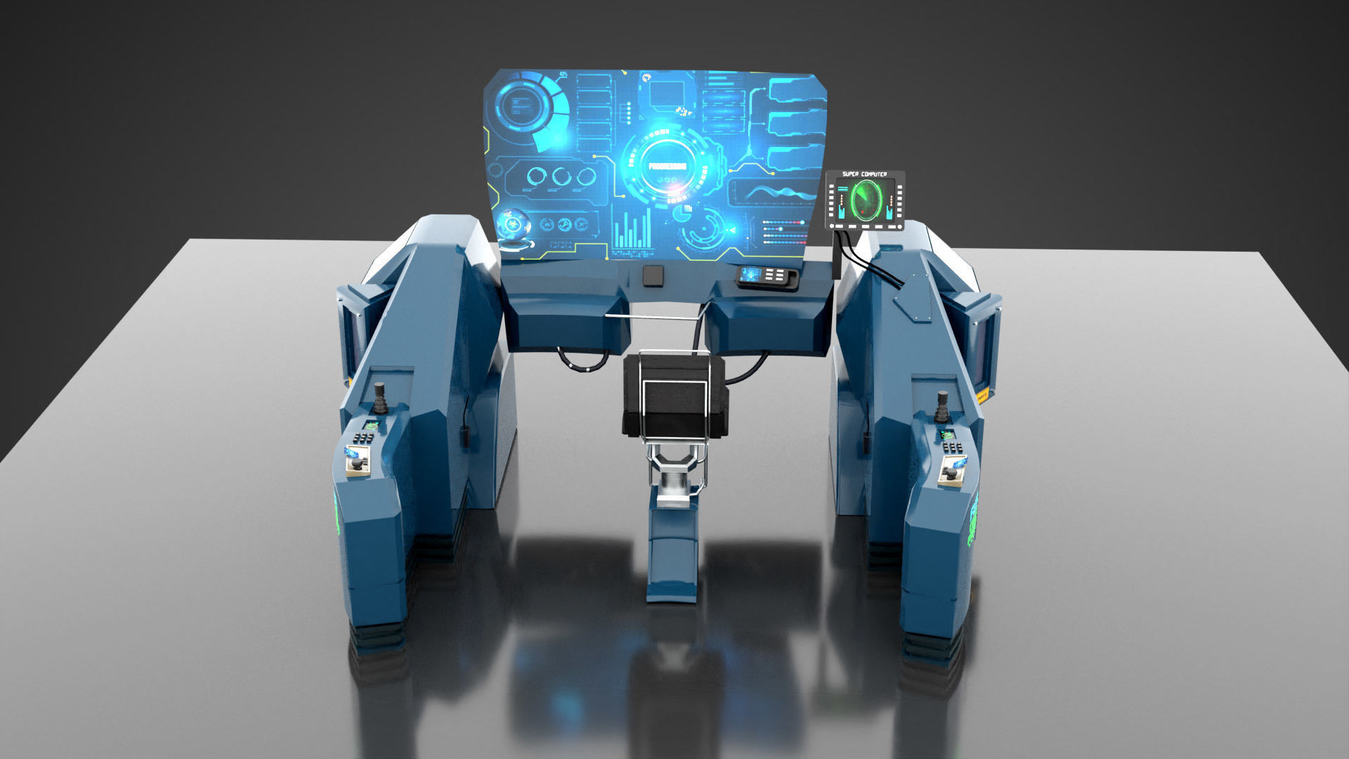 3D model SciFI SuperComputer VR / AR / low-poly | CGTrader