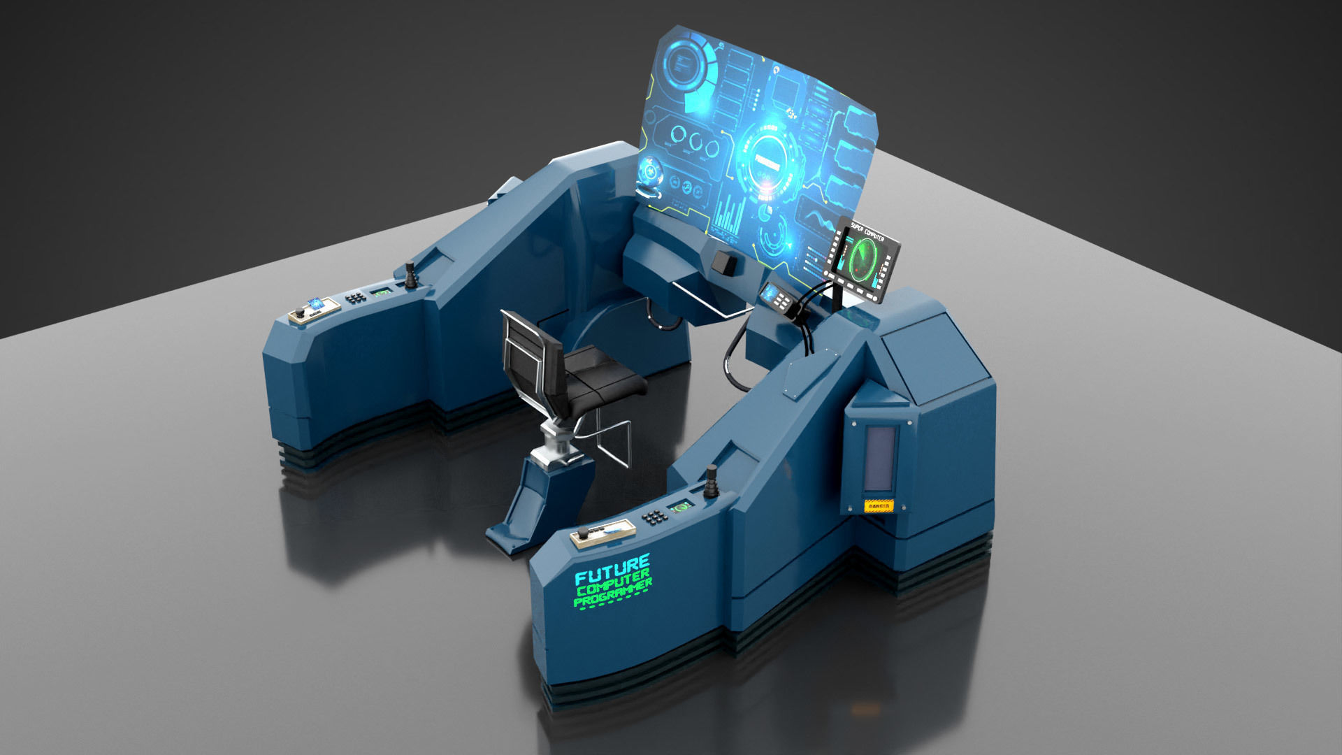 3D model SciFI SuperComputer VR / AR / low-poly | CGTrader