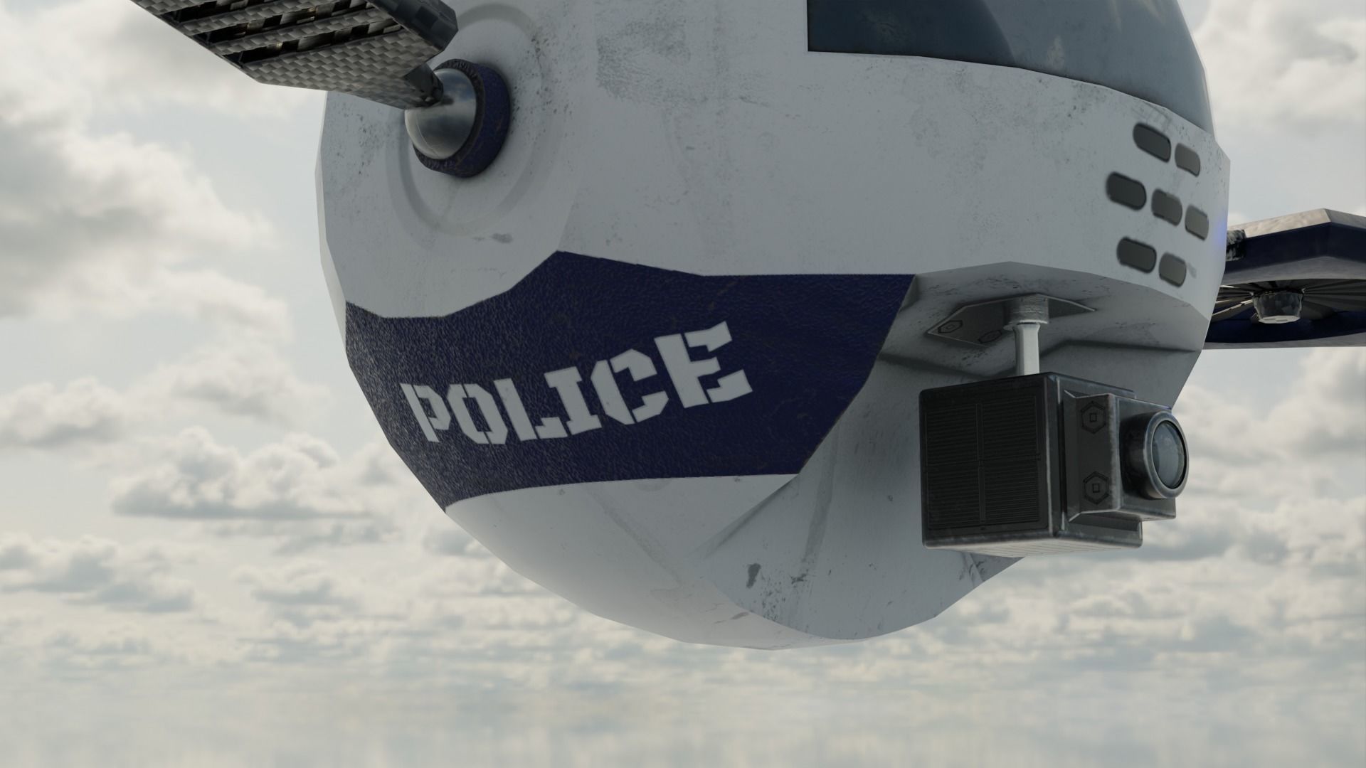 Sci-fi Police Drone 3D model rigged | CGTrader