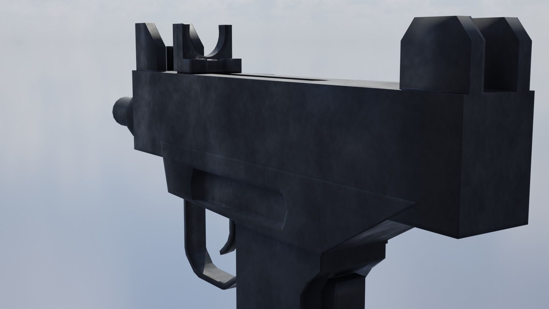Micro-Uzi gun on sky free VR / AR / low-poly 3D model rigged | CGTrader