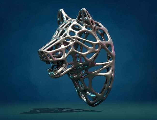Mesh Wolf head 3D model 3D printable | CGTrader