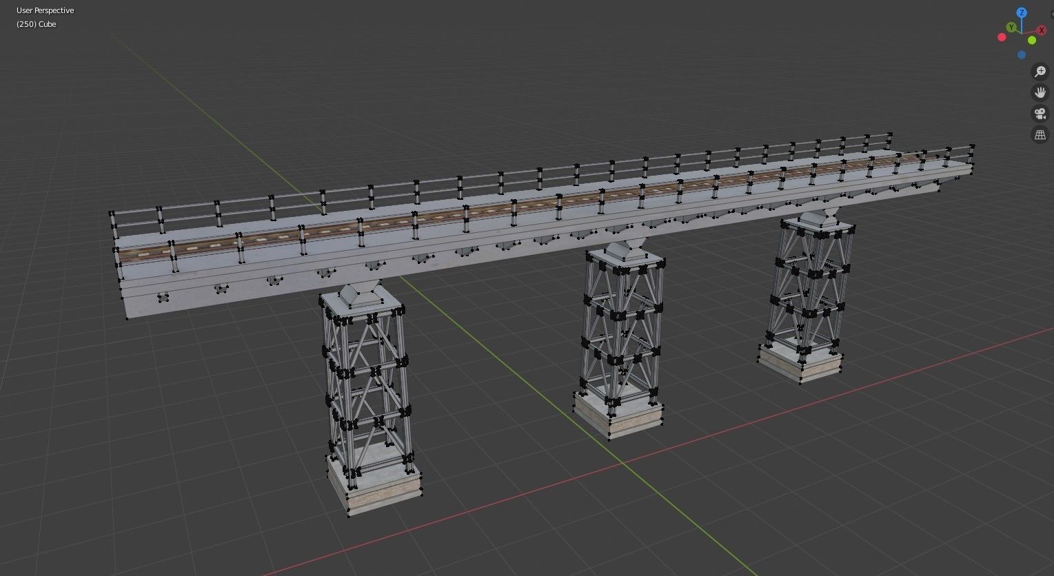 Modular railroad frame bridge 3D model | CGTrader