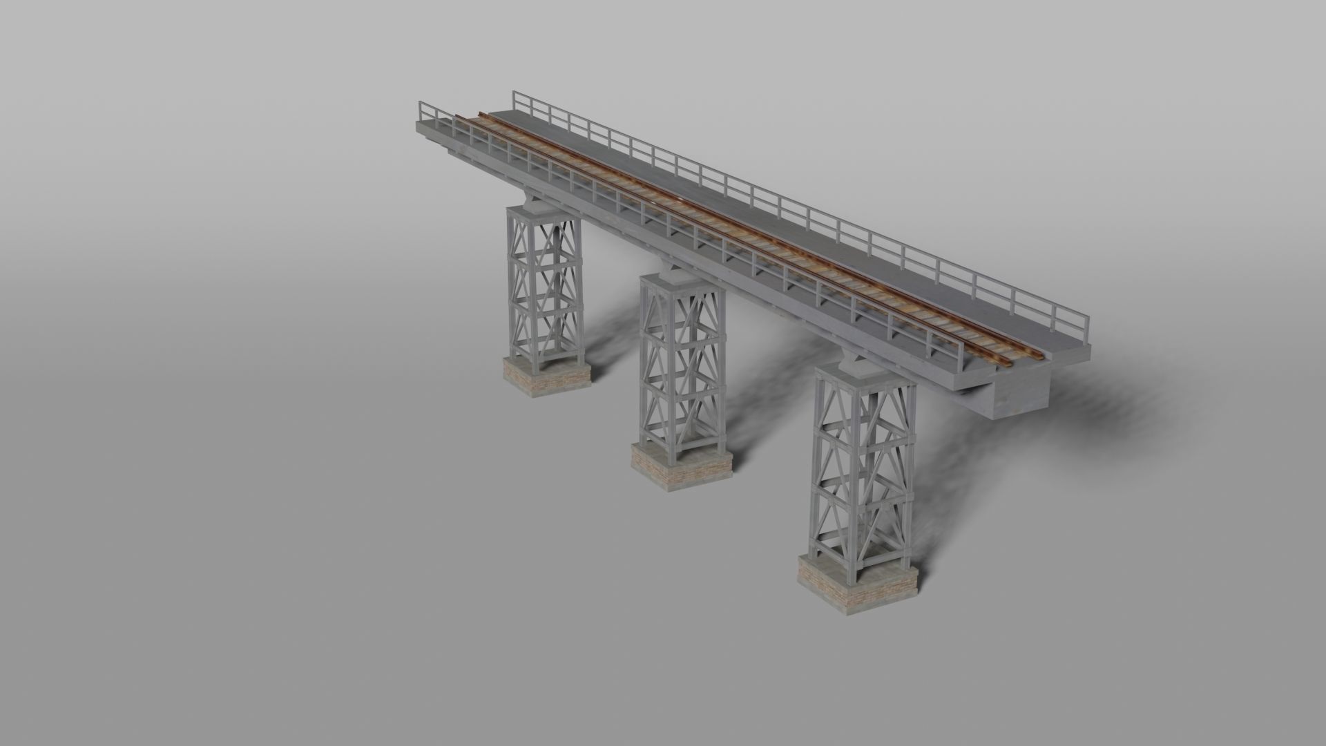 Modular railroad frame bridge 3D model | CGTrader