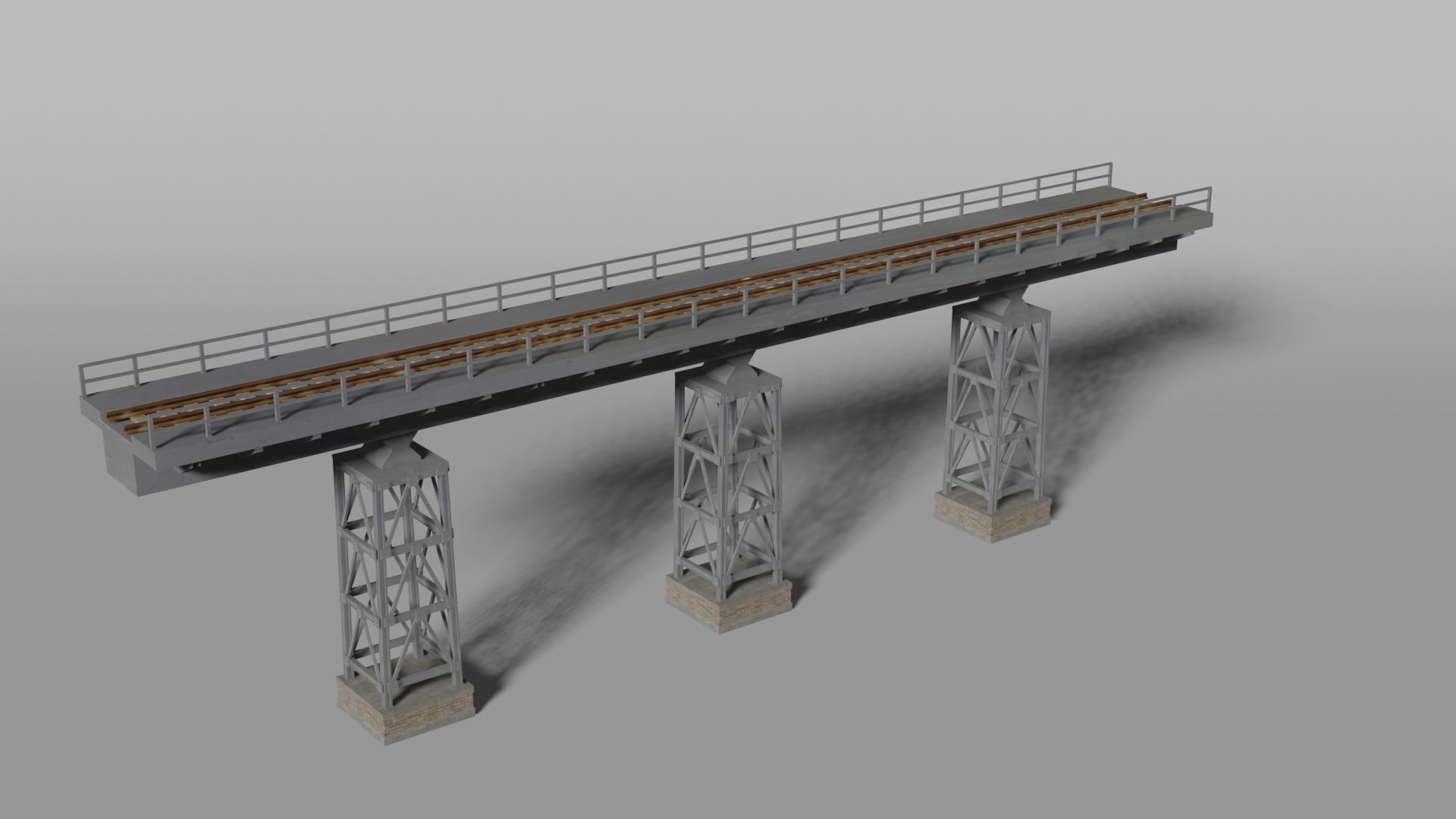 Modular railroad frame bridge 3D model | CGTrader
