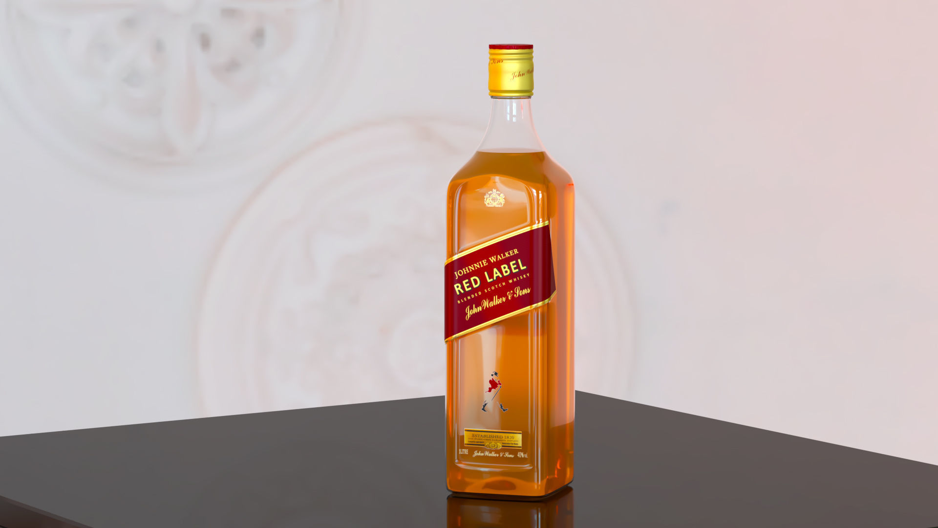 3D model Johnnie Walker Red Label Whisky 3D Model VR / AR / low-poly ...