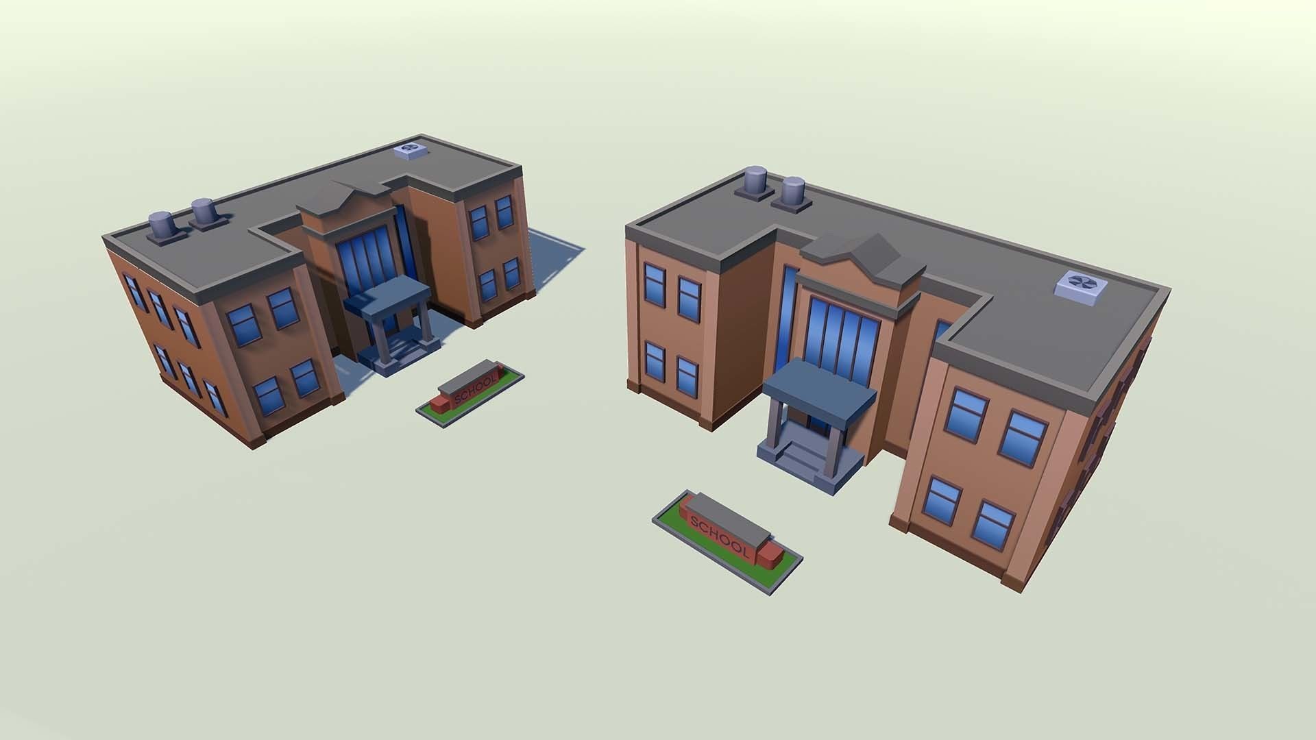 3D model Mobile lowpoly buildings VR / AR / low-poly | CGTrader