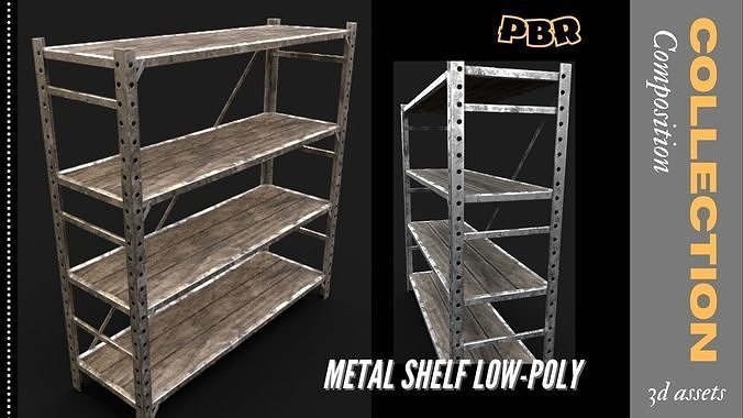 3D model Metal shelf low-poly 3D model VR / AR / low-poly | CGTrader