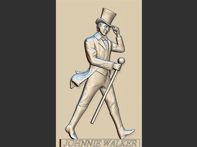 Johnnie Walker Portrait 3D model 3D printable | CGTrader