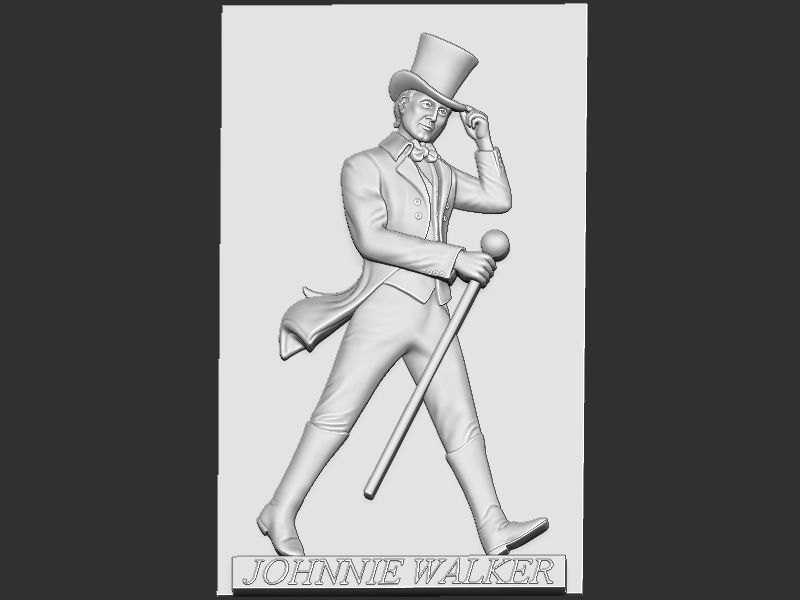Johnnie Walker Portrait 3D model 3D printable | CGTrader