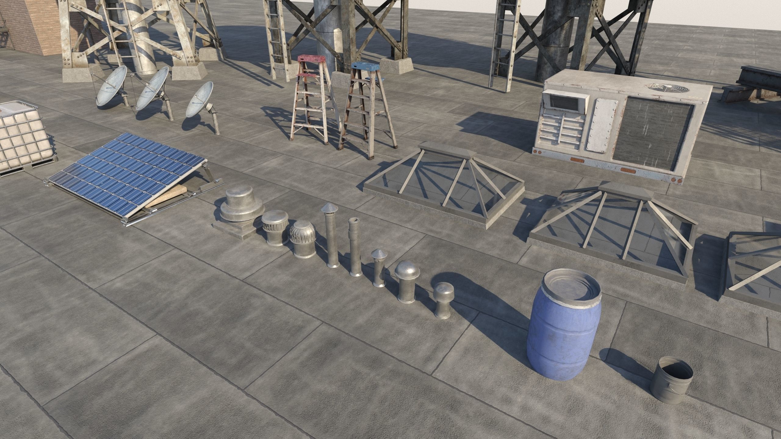 3D model Roof Props Collection VR / AR / low-poly | CGTrader