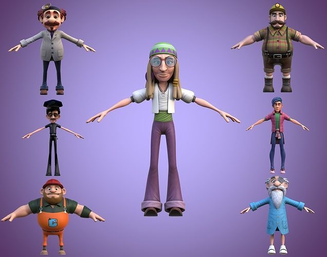 Funny Cartoons Characters 3d