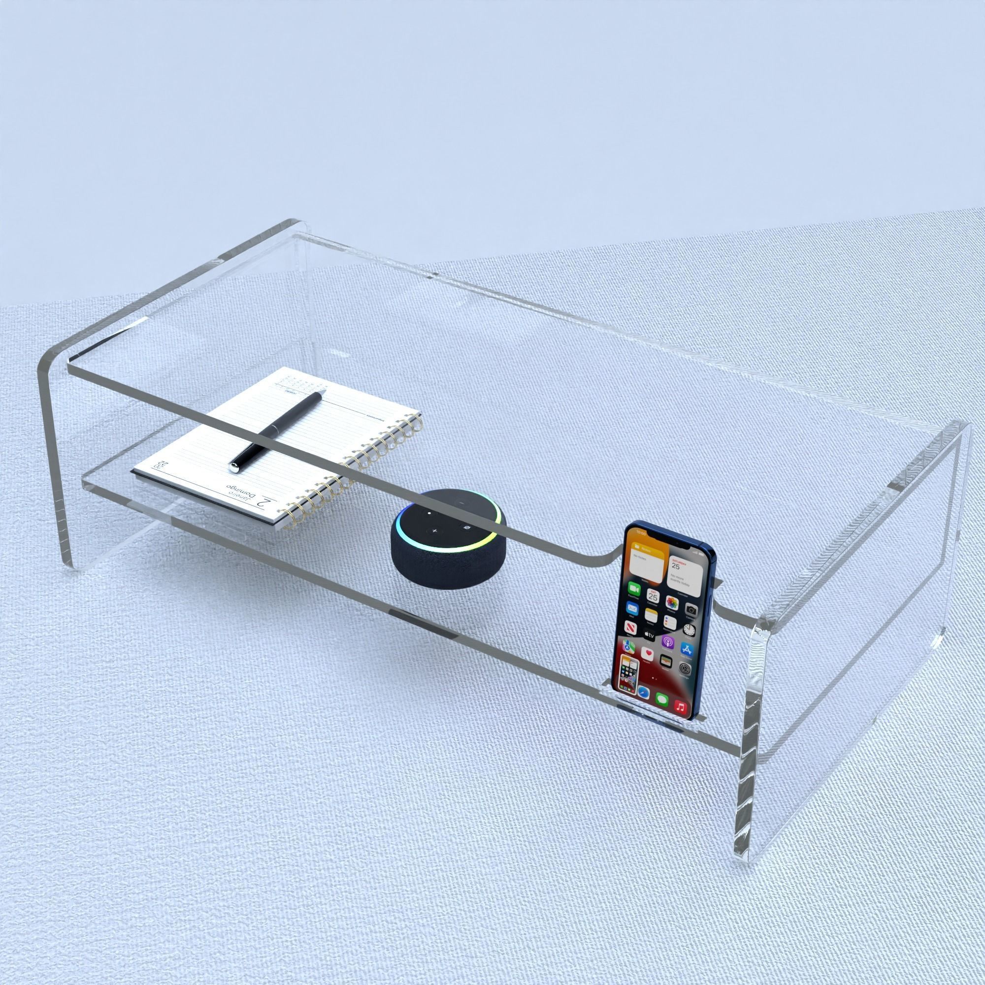 3D model Clear Acrylic Computer Monitor Stand Holder VR / AR / low-poly ...