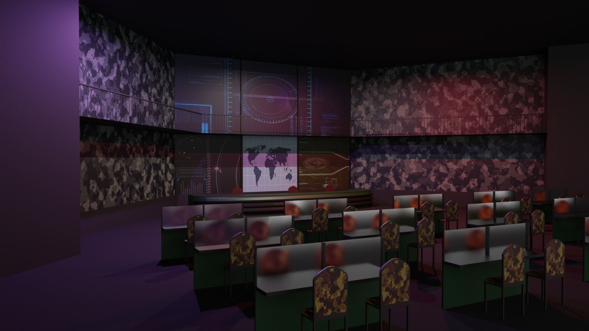 3D model Military Mission Control Center VR / AR / low-poly | CGTrader