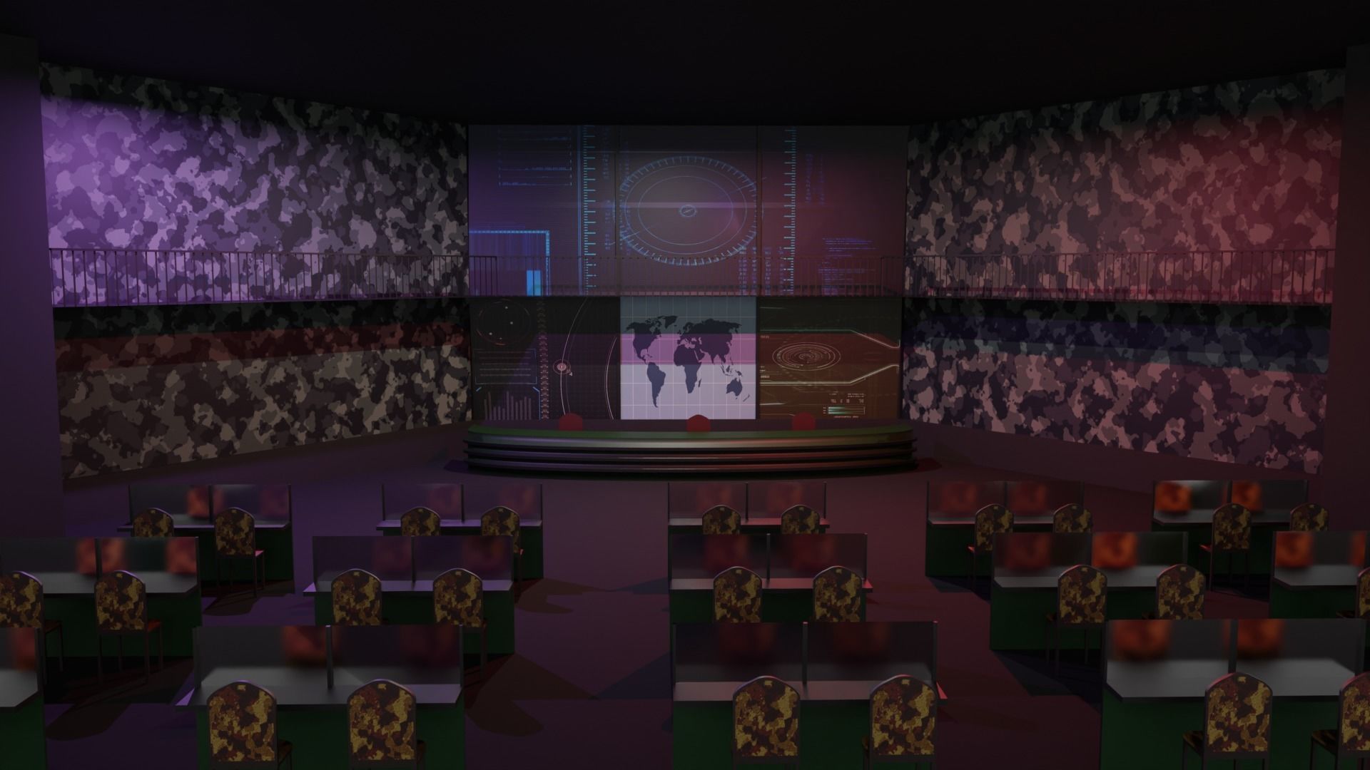3D model Military Mission Control Center VR / AR / low-poly | CGTrader