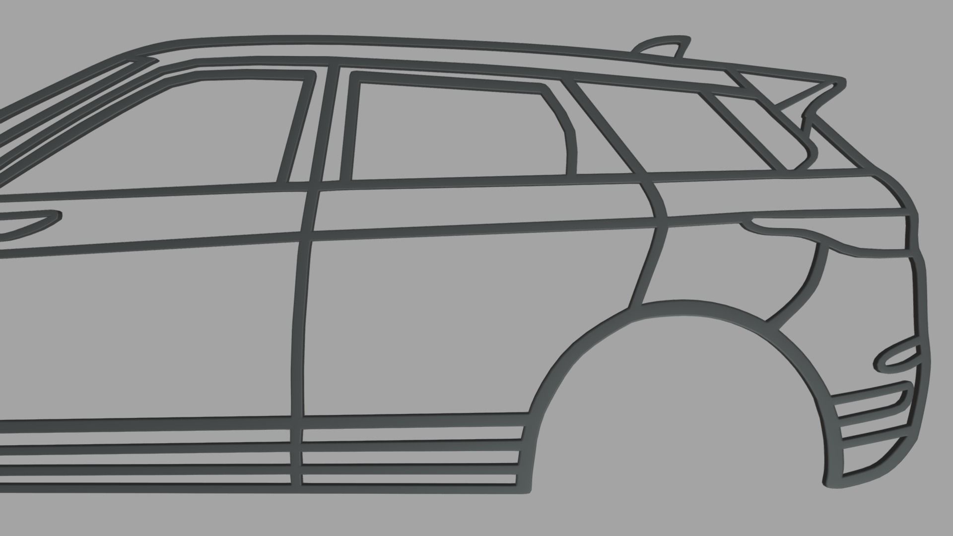 Range Rover Evoque Wall Silhouette 3D model 3D printable | CGTrader