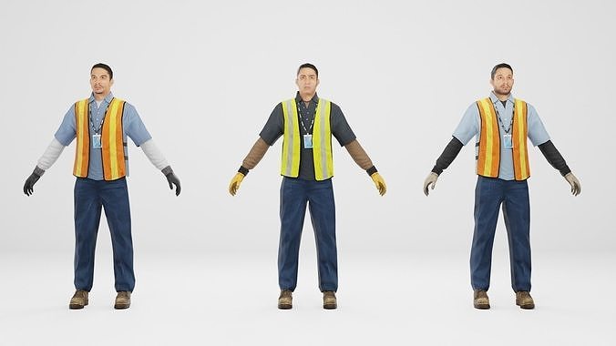 3D model Worker Pack Low-poly 3D model VR / AR / low-poly | CGTrader