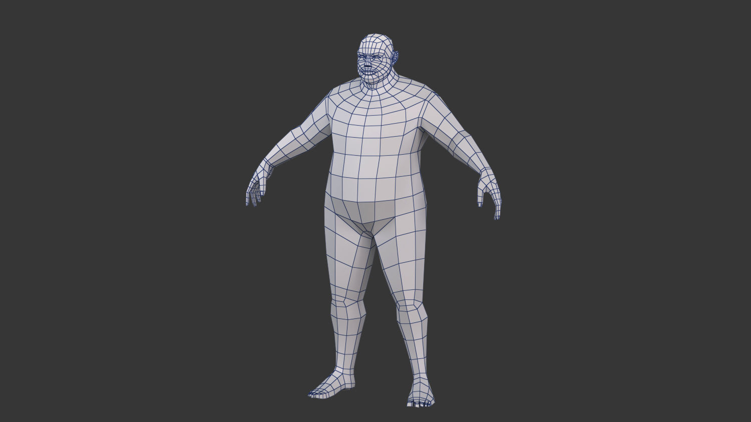 BaseMesh Male Fat 3D model | CGTrader
