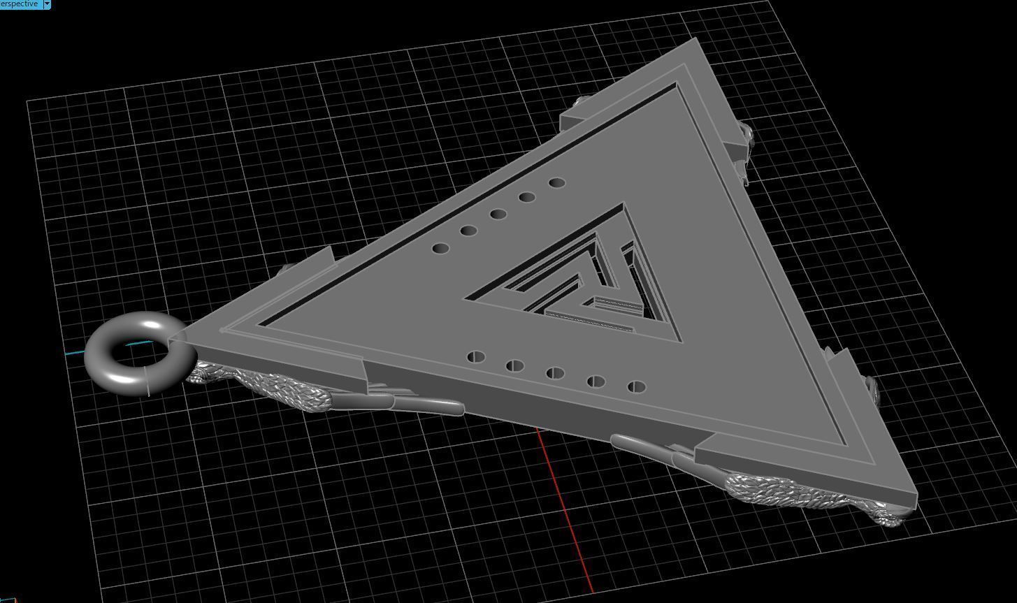 Viking style pendant with ravens and the Odin rune 3D model 3D ...