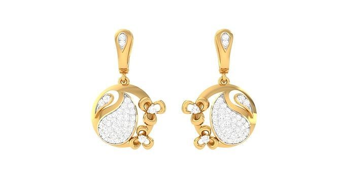 Women Drop Earrings 3dm STL OBJ FBX Renders Details 3D model 3D ...