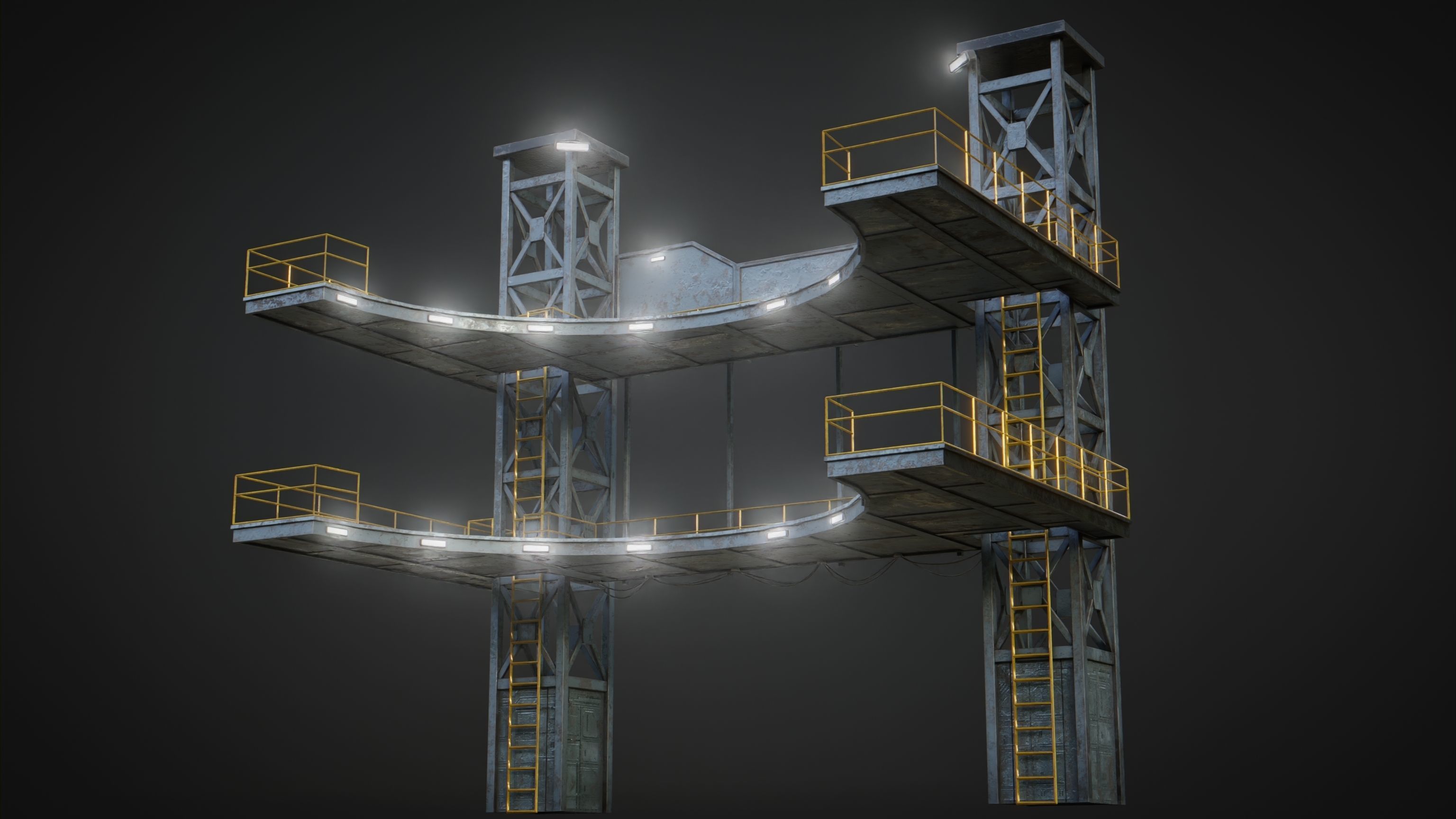 3D model Landing Pad with Platform VR / AR / low-poly | CGTrader