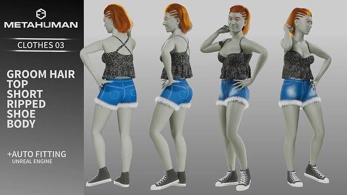 Clothes 03 For MetaHuman 3D model rigged | CGTrader