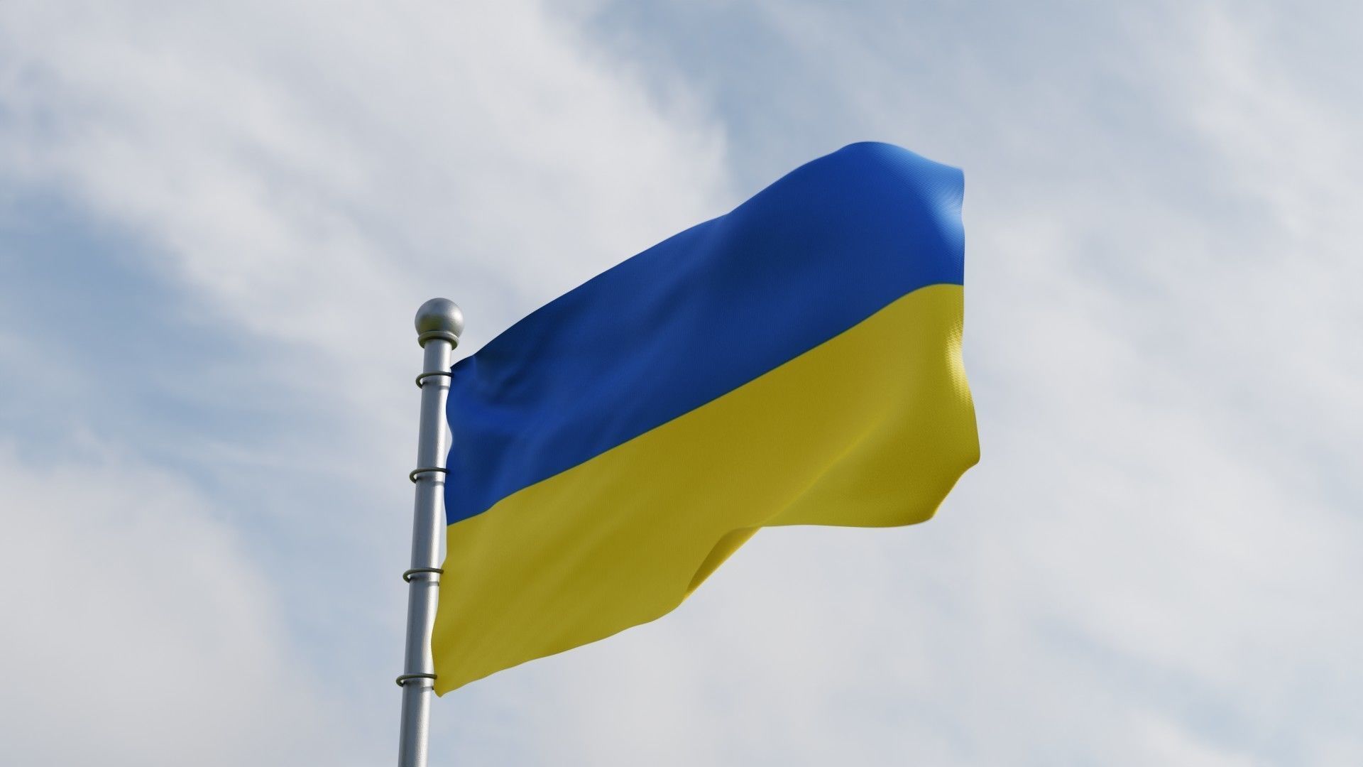 Animated Ukrainian flags 3D model animated | CGTrader
