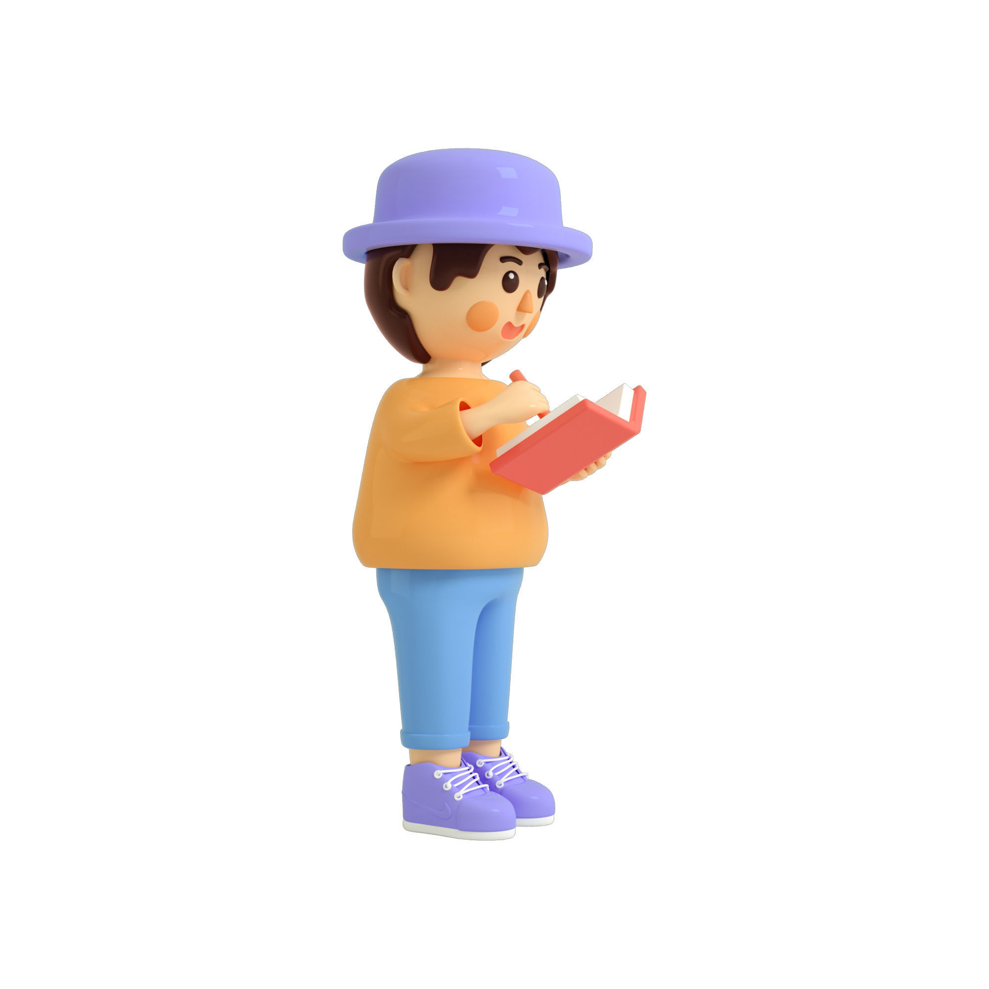 simple cartoon reading and learning children 3D model | CGTrader