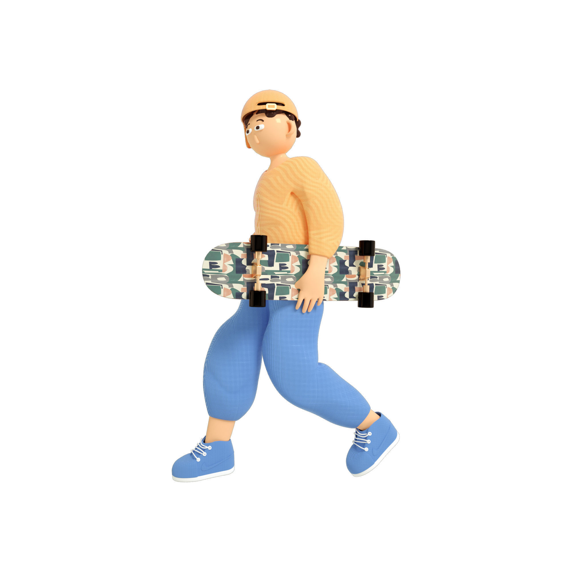 simple and creative skateboard characters 3D model | CGTrader