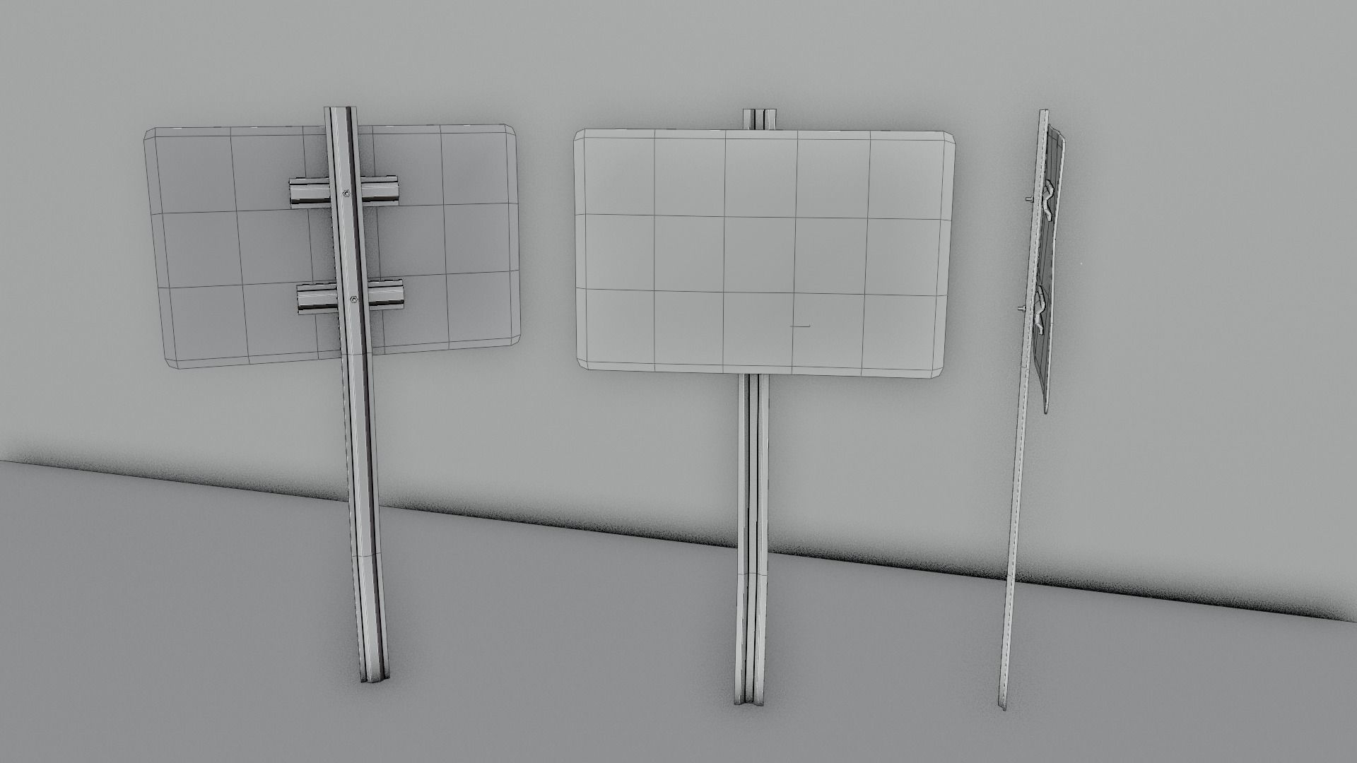 3D model Game-ready Street Signs Collection post-apocalyptic rusty VR ...