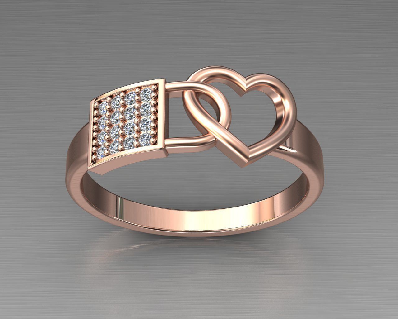 heart ring lock 3D model 3D printable | CGTrader