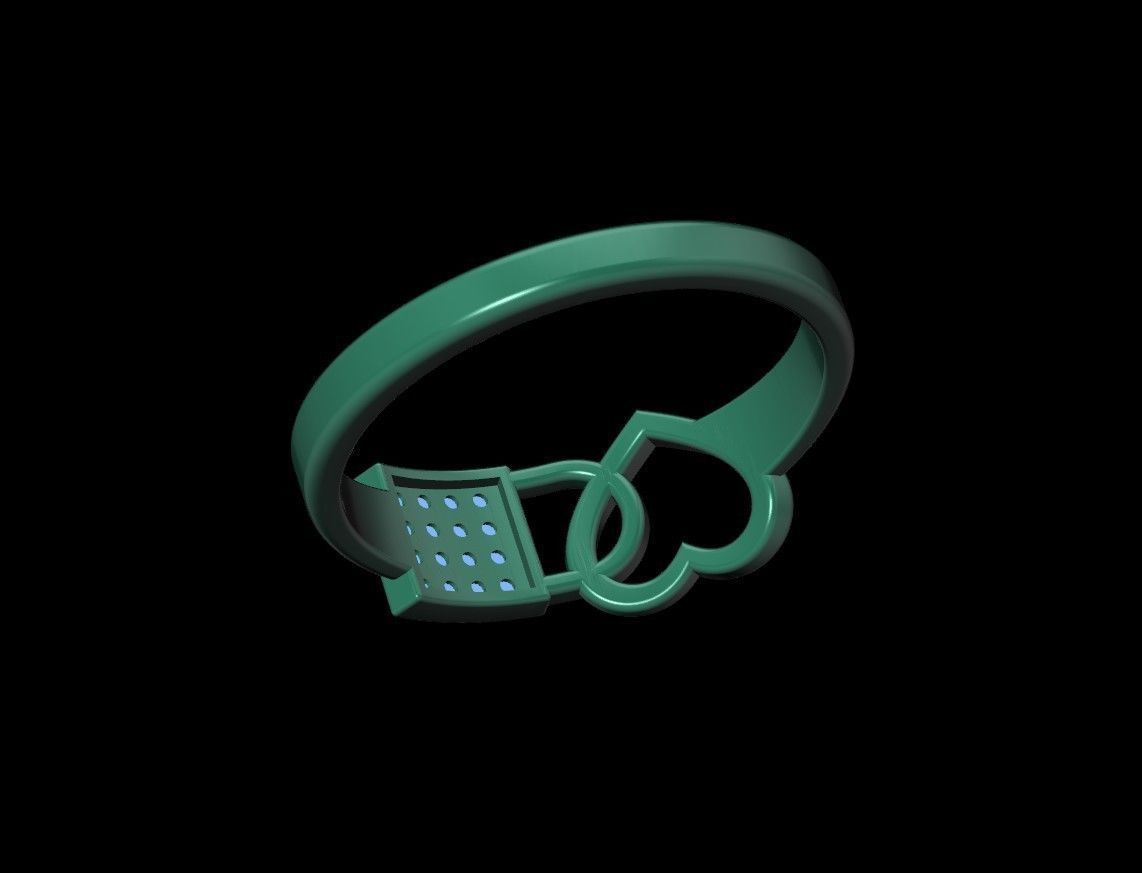 heart ring lock 3D model 3D printable | CGTrader