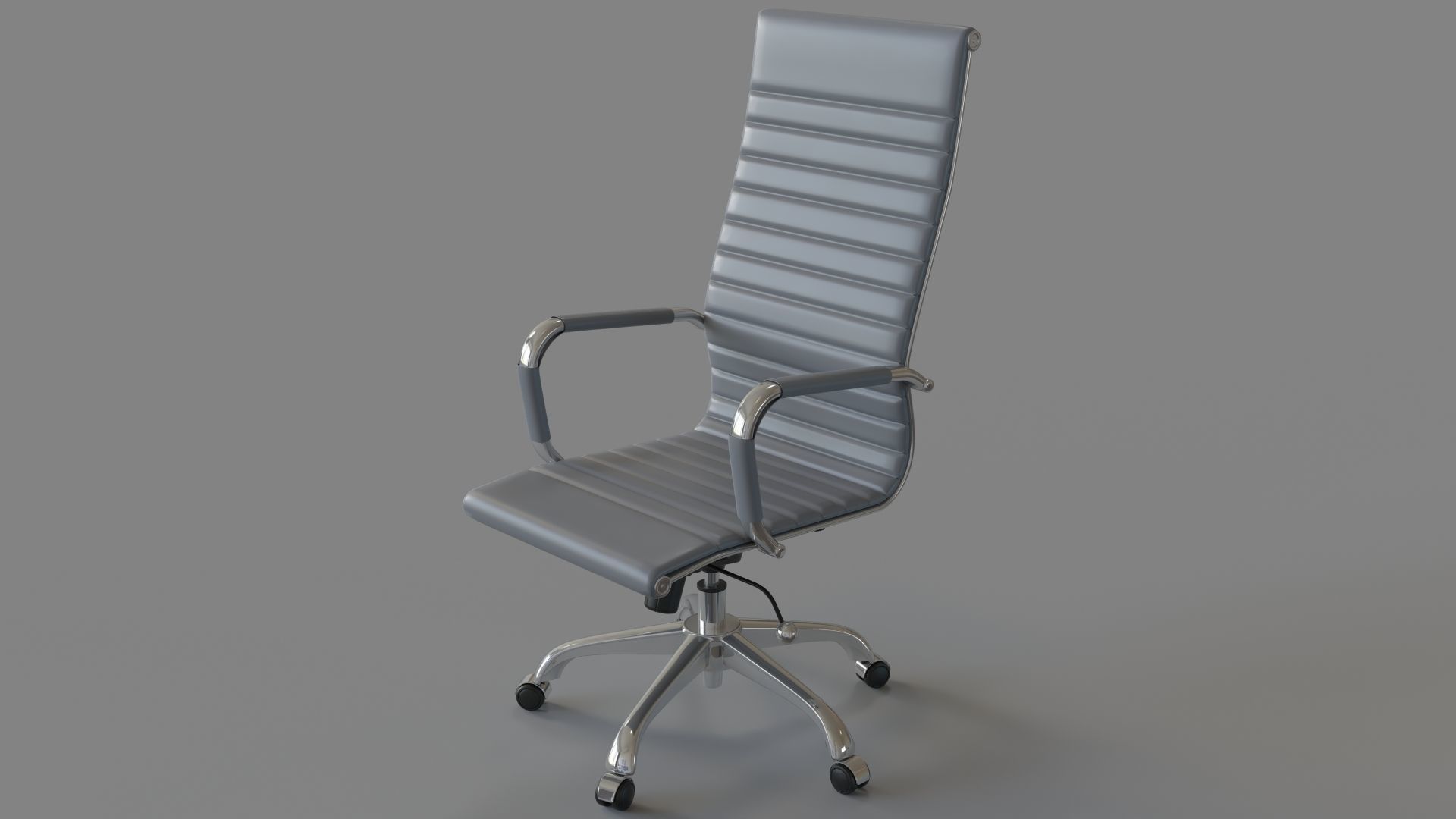 Ribbed High-Back Desk Chair Grey 3D model | CGTrader