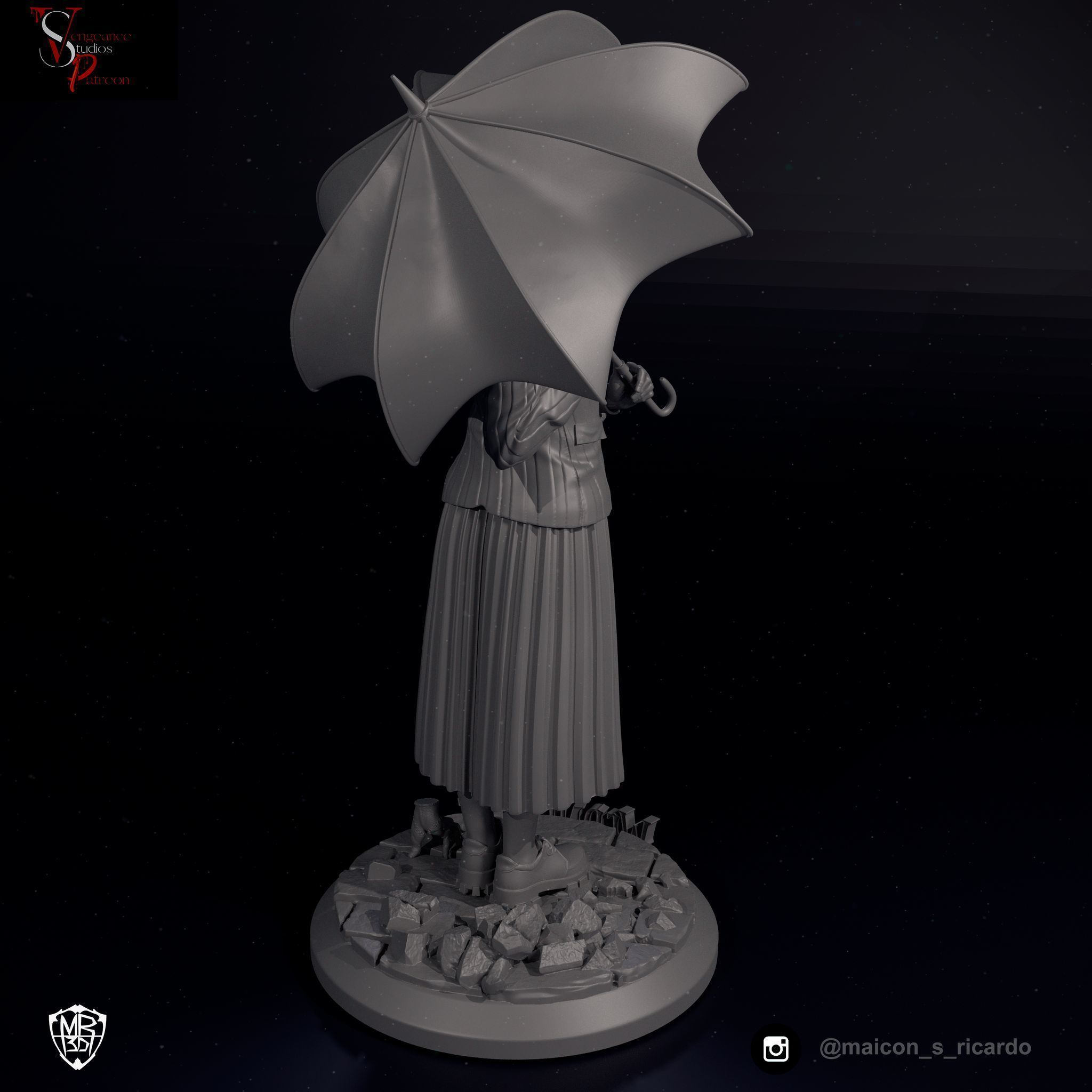 Wednesday Addams 3D model 3D printable | CGTrader