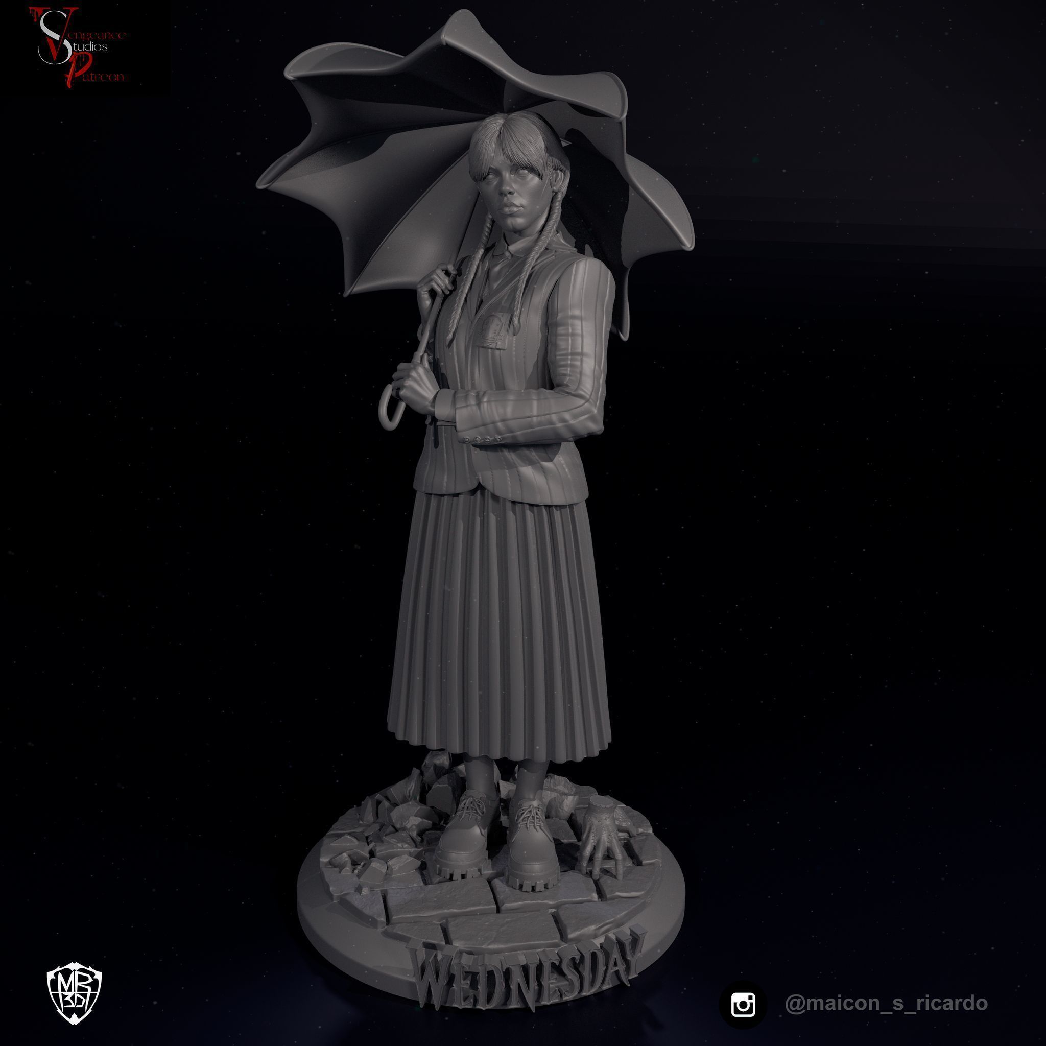 Wednesday Addams 3D model 3D printable | CGTrader