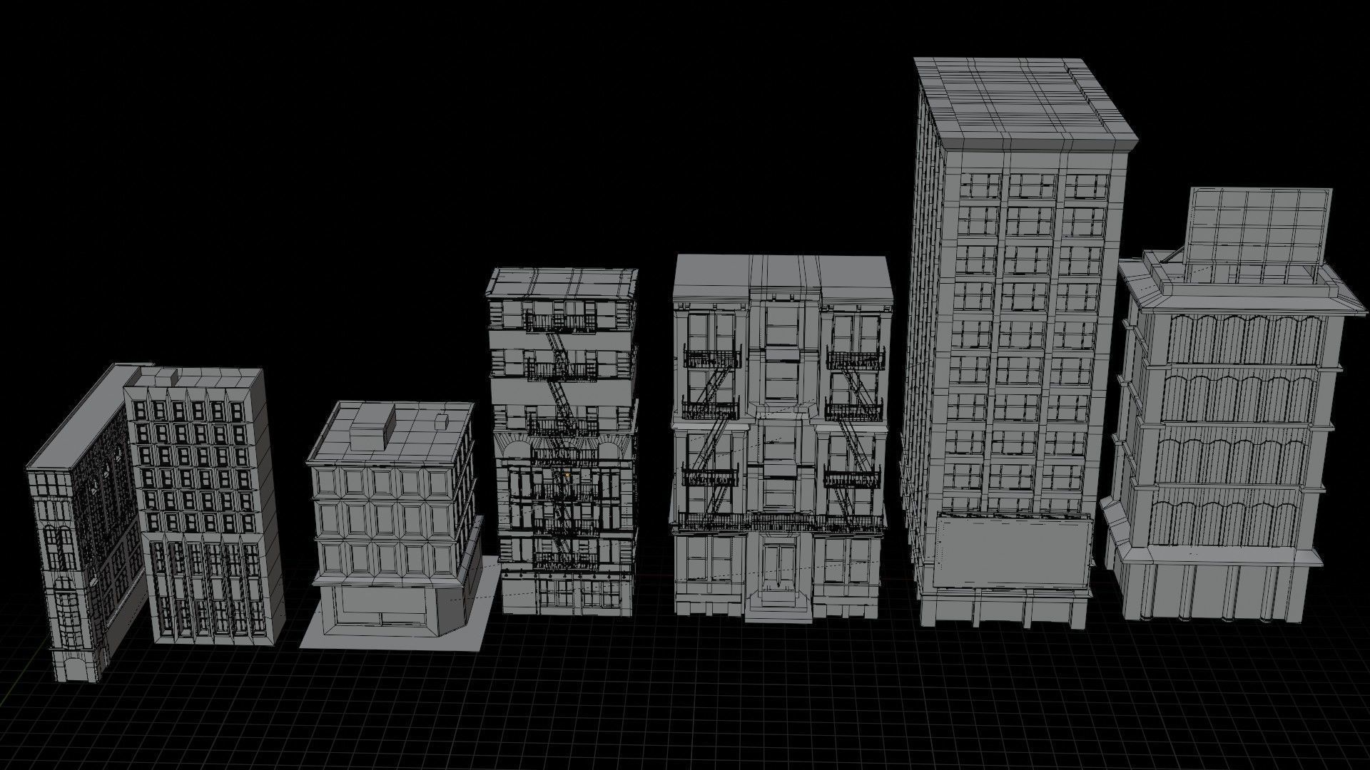 3D model City Buildings in blender VR / AR / low-poly | CGTrader