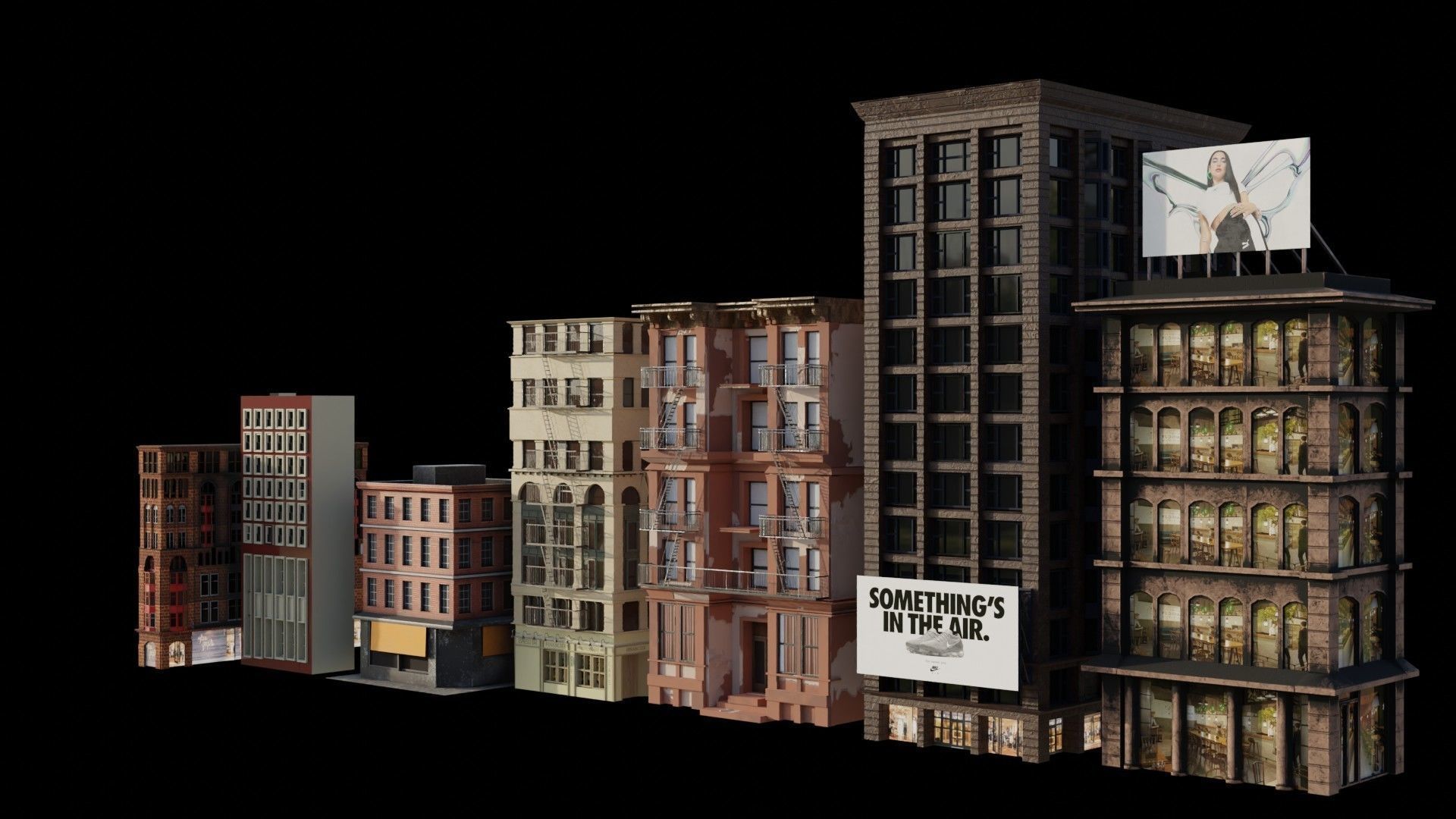3D model City Buildings in blender VR / AR / low-poly | CGTrader