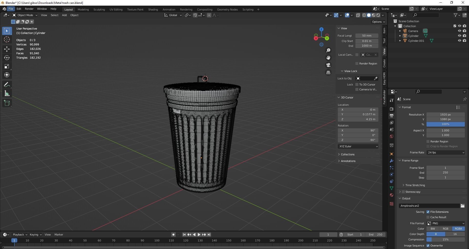 3D model Metal trash can VR / AR / low-poly | CGTrader