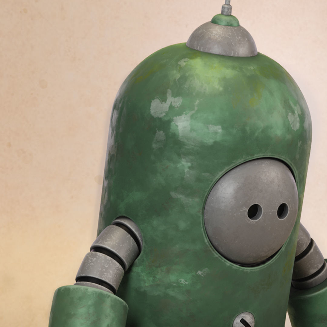 The Greenbot robot with remote control 3D model | CGTrader