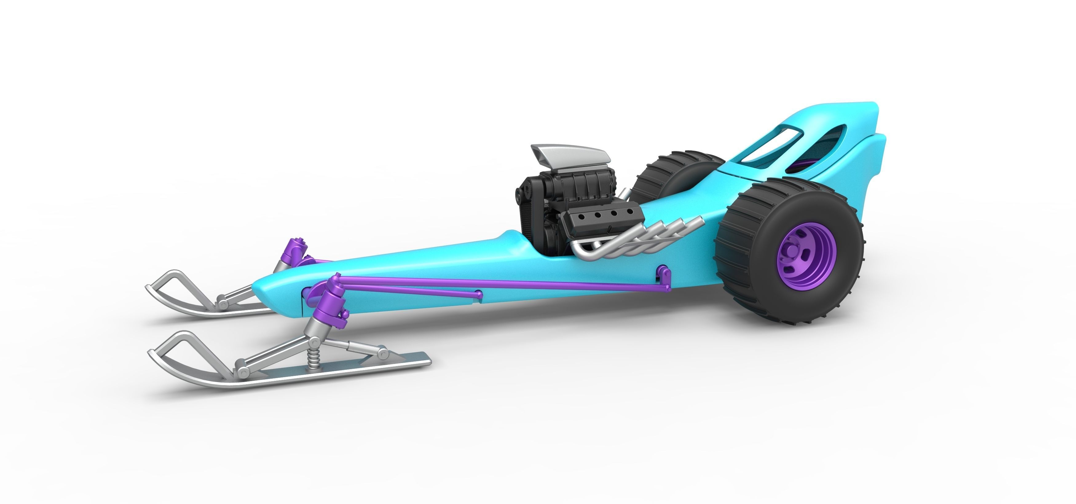 Front engine old school snow dragster Scale 1 to 25 3D model 3D ...