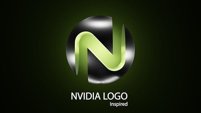 Nvidia concept Abstract Cube Logo customized Text with studio free 3D ...