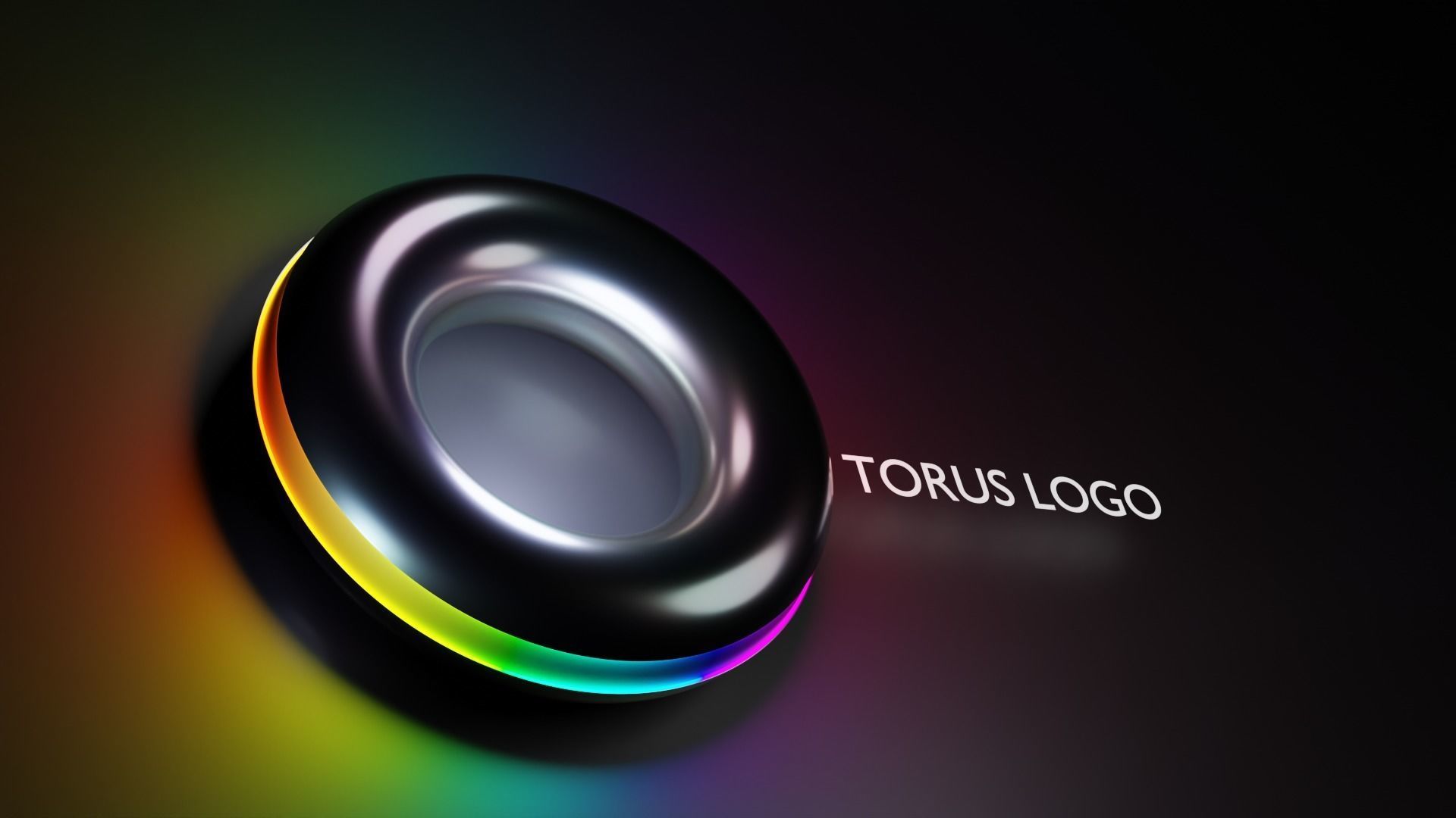 Torus Abstract Logo customized Text with studio lighting free 3D model | CGTrader