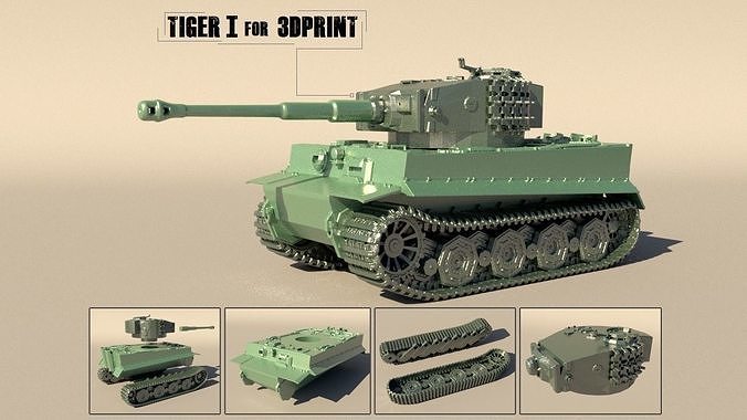 Tank Tiger I for 3Dprint 3D model 3D printable | CGTrader