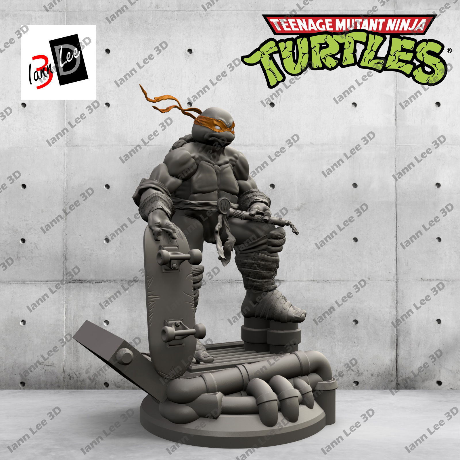 TMNT MICHELANGELO MIKE TORTUGA NINJA FAN ART 3D model 3D printable ...