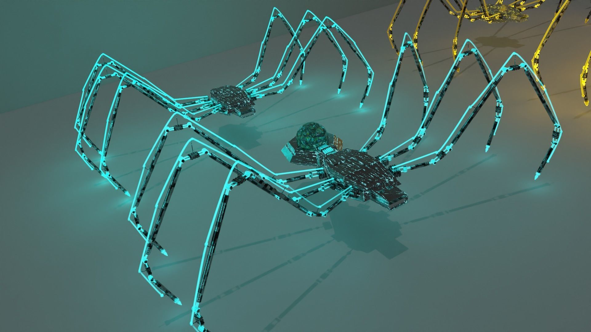 12 usb robot hologram threads and top quality textures free 3D model ...