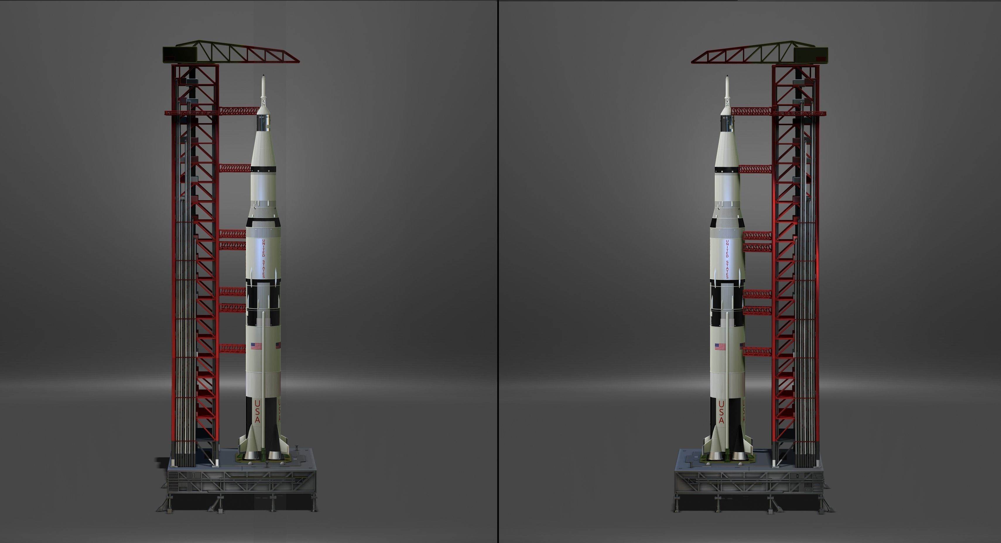Nasa Saturn V Rocket and Launch Pad 3D model for 3D Printer 3D model 3D printable | CGTrader