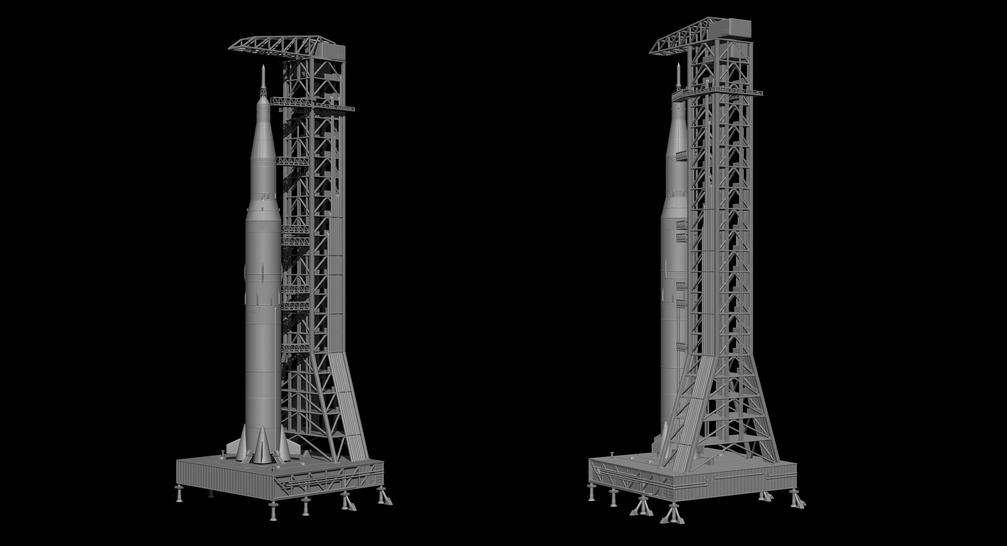 Nasa Saturn V Rocket and Launch Pad 3D model for 3D Printer 3D model 3D ...