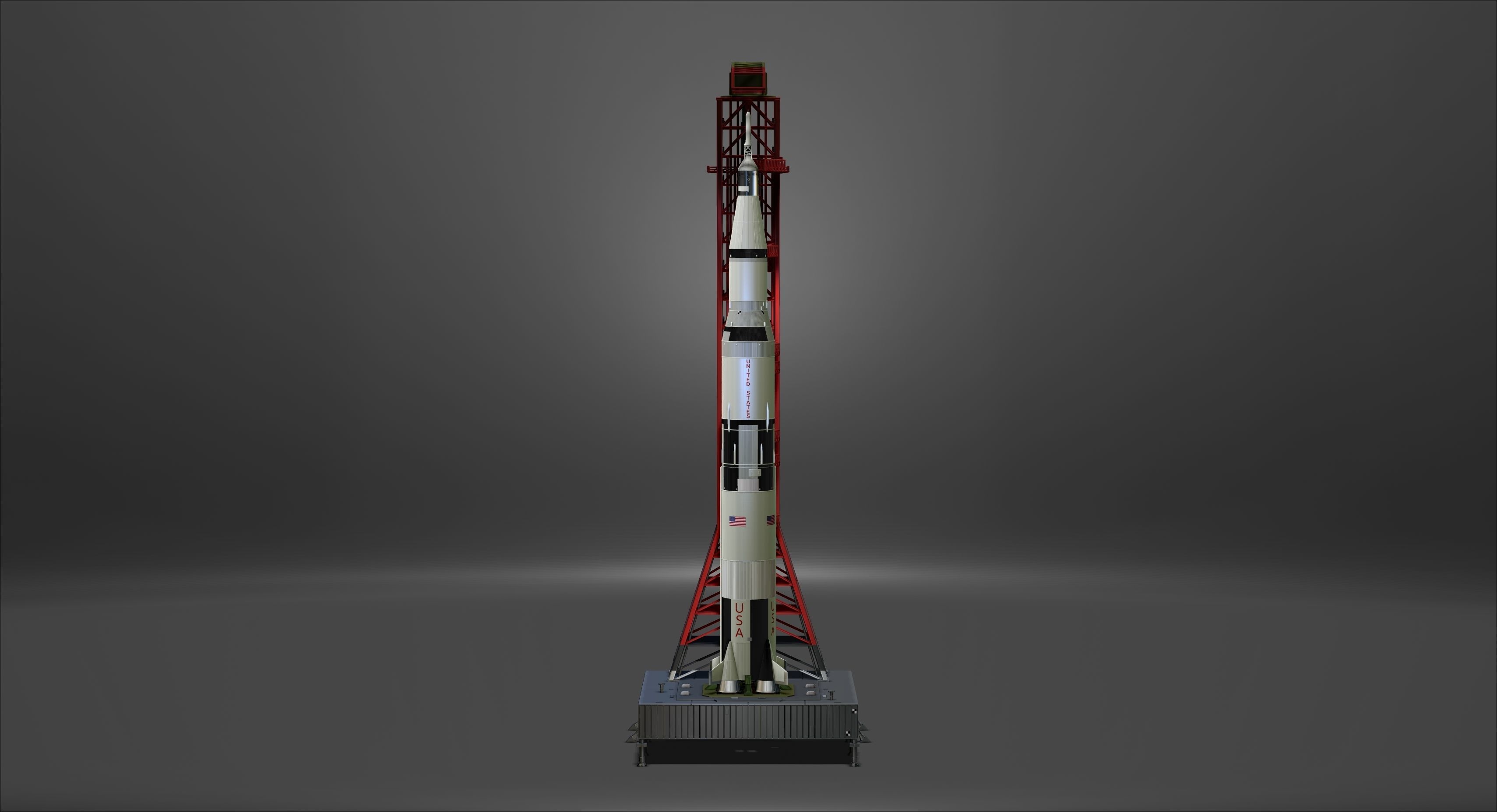 Nasa Saturn V Rocket and Launch Pad 3D model for 3D Printer 3D model 3D printable | CGTrader